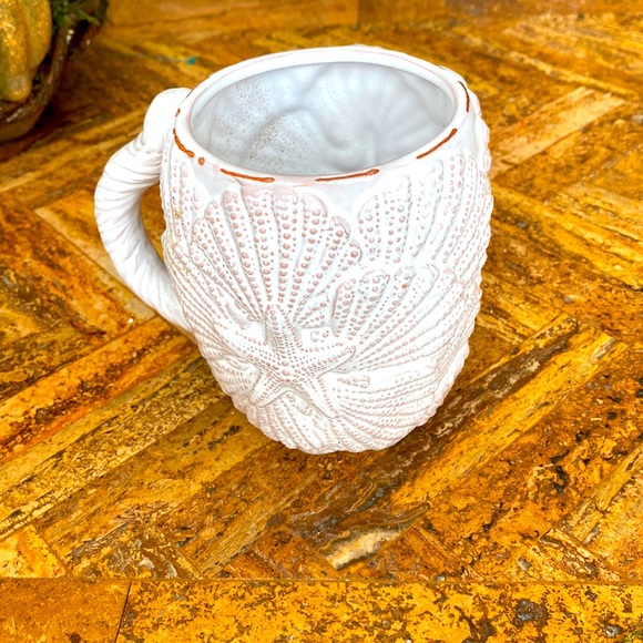 Mud Pie | Kitchen | Large White Seashell Ceramic Drinking Mug Mudpie ...